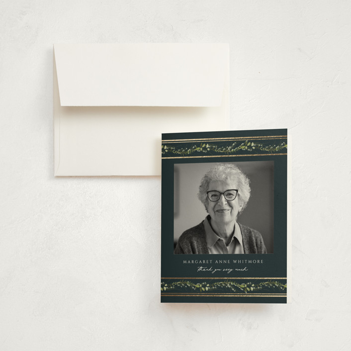 Everlasting Tribute Foil Memorial Thank You Cards by Ana de Sousa | Minted
