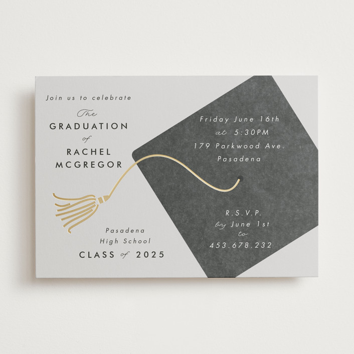 Shimmering tassel Foil-Pressed Graduation Party Invitations by ...
