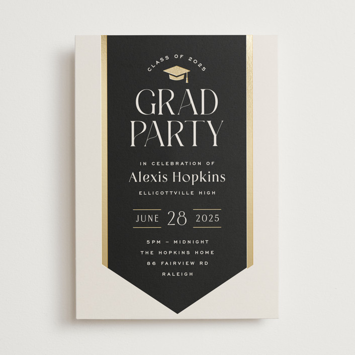 Graduation Stole Foil-Pressed Graduation Party Invitations by Hooray ...