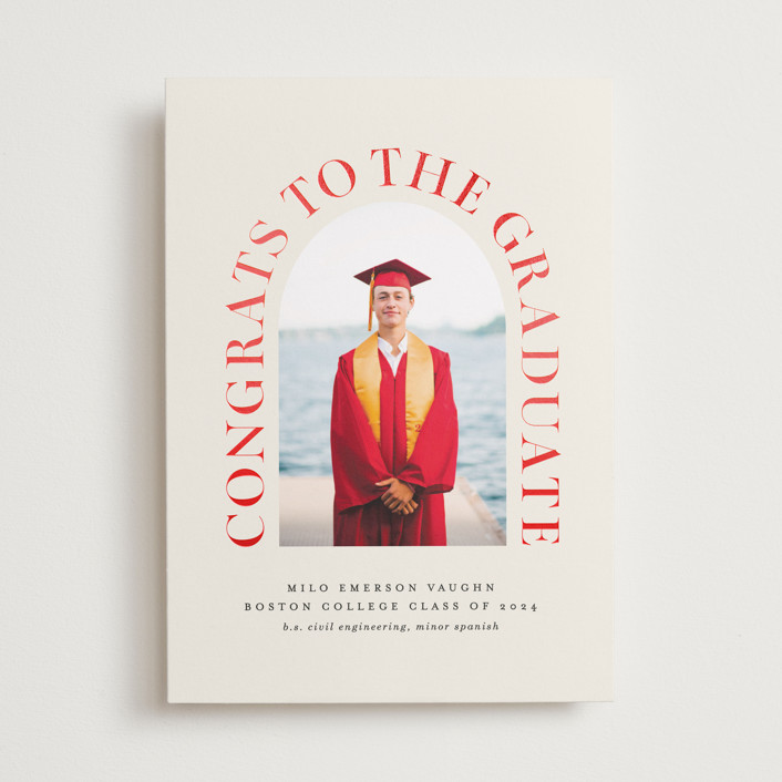 Typographic Arch Foil-Pressed Graduation Announcements by Erica Krystek ...