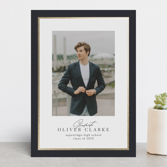 Classic Edge Foil-Pressed Graduation Announcements by Nicole Walsh | Minted