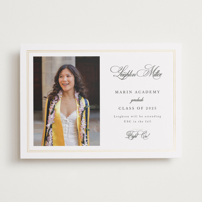 Traditionally Foil-Pressed Graduation Announcements by Sarah Brown | Minted