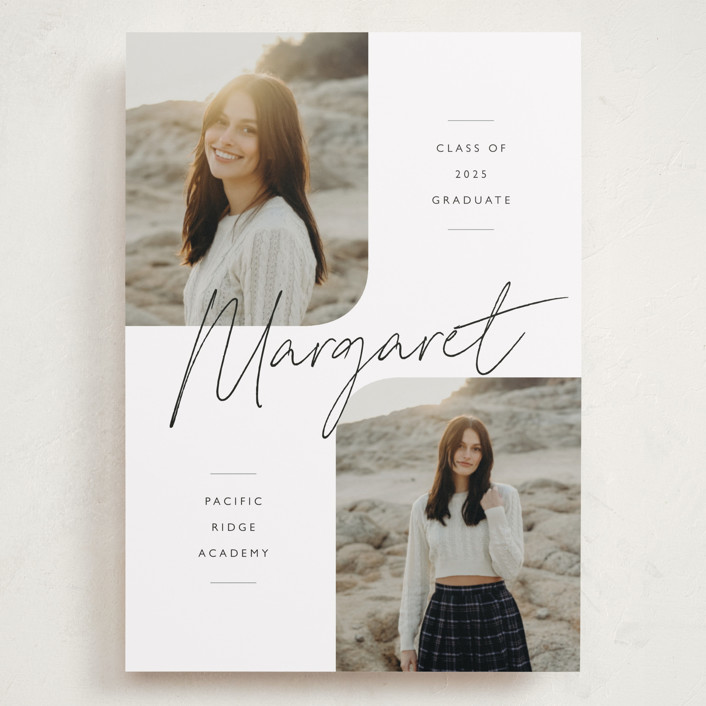 Rounded Double Grand Graduation Announcements by Carolyn MacLaren | Minted