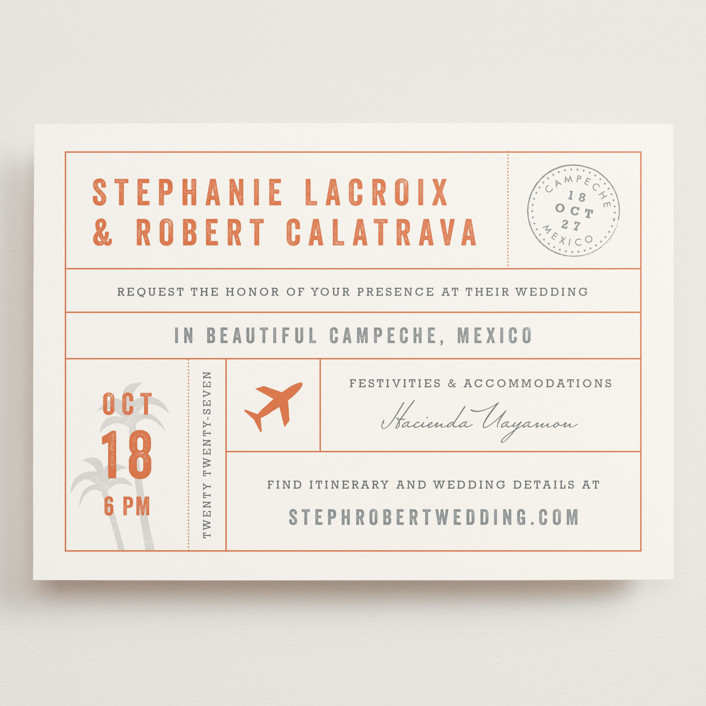 Passport Grand Wedding Invitations by Sarah Curry | Minted