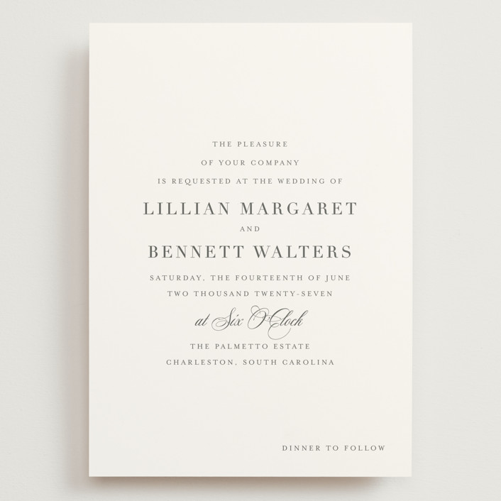 Charleston Grand Wedding Invitations by Megan Davis | Minted