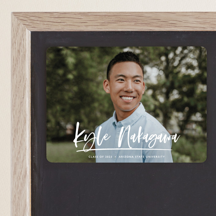 Bold Script Graduation Announcement Magnets by Lindsay Stetson Thompson ...