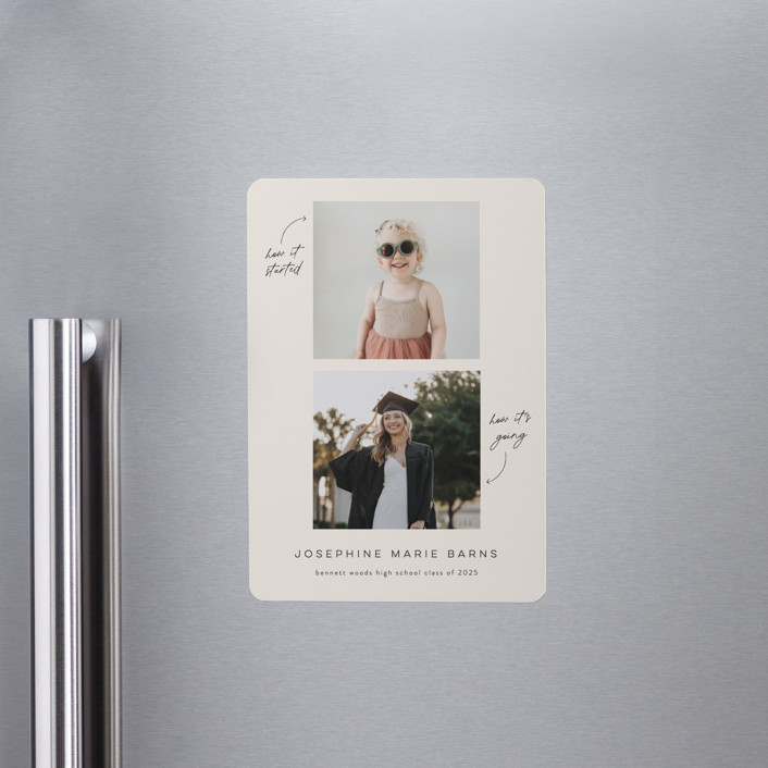 Simple Timeline Graduation Announcement Magnets by Ashley DeMeyere | Minted