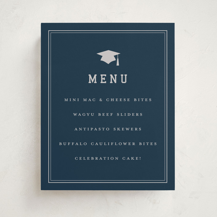 grad ribbon Graduation Menu Signs by Sarah Curry | Minted