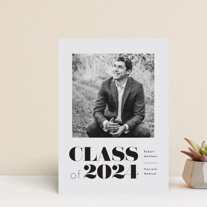 clean Graduation Announcement Postcards by Lori Wemple | Minted