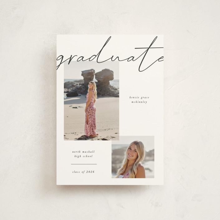 Simple + Script Graduation Announcement Postcards by Kelly Watkins | Minted