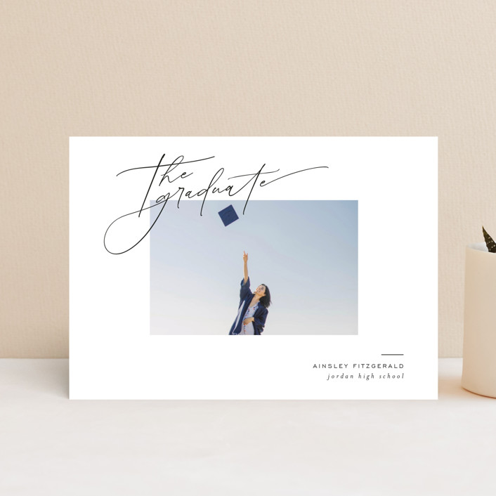Scripted Corner Graduation Announcement Postcards by Jackie Crawford | Minted