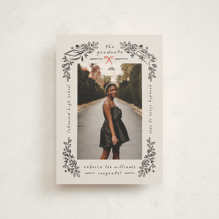 Celebratory Frame Graduation Announcement Postcards by Ana de Sousa ...