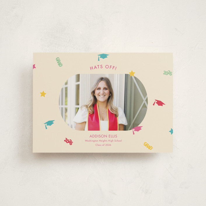 Confetti Drop Graduation Announcement Postcards by Megan Cash | Minted