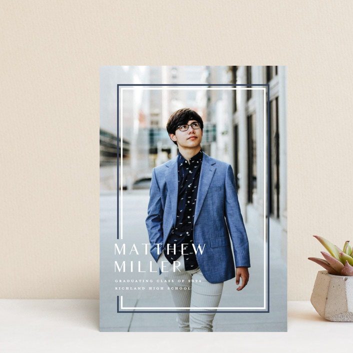 Borderline Graduation Announcement Postcards by Lauren Chism | Minted