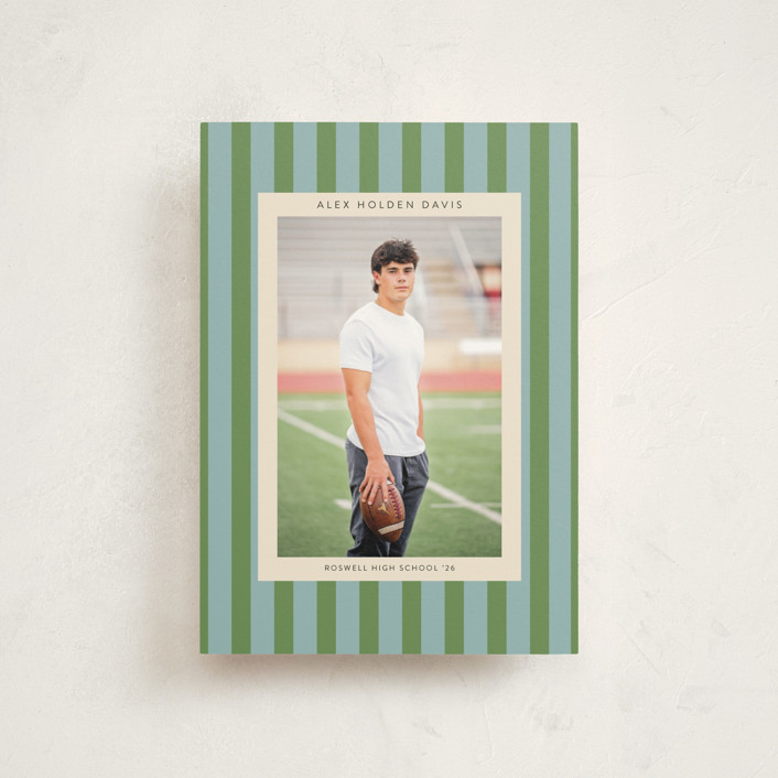 Preppy Stripes Graduation Announcement Postcards by Morgan Kendall | Minted