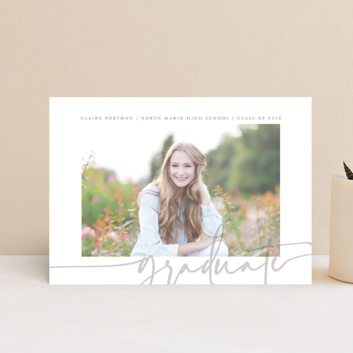 Simply Modern Script Graduation Announcement Postcards by Kerry Doyle ...