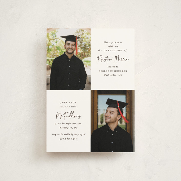 Mod Duo Graduation Party Invitation Postcards by Mansi Verma | Minted