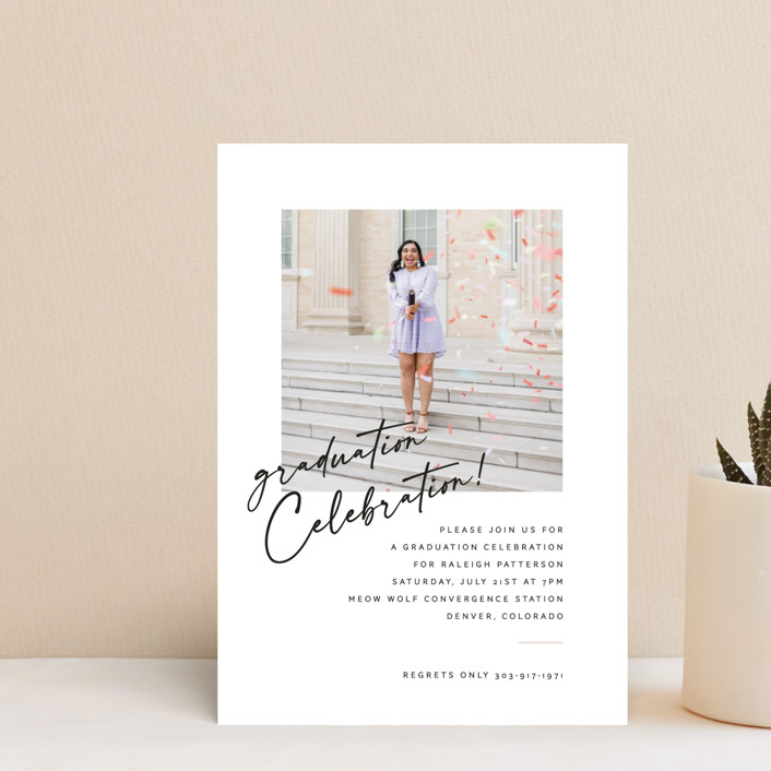 Modern Celebration Graduation Party Invitation Postcards by Jenna ...