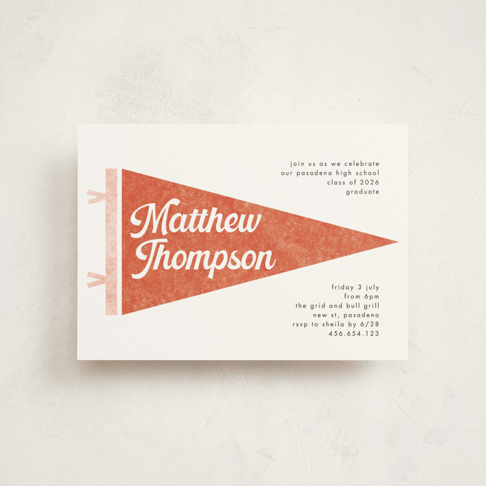 Pennant Party Graduation Party Invitation Postcards by Catherine ...