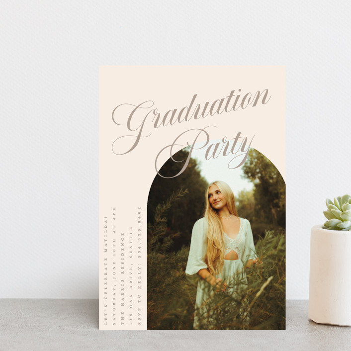 Modern Curves Graduation Party Invitation Postcards by Morgan Kendall ...