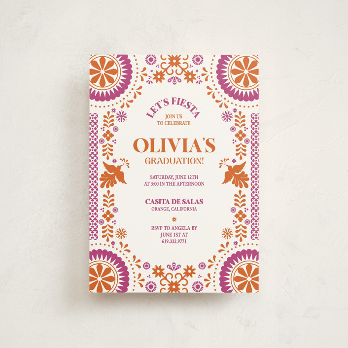 Let's Fiesta Graduation Party Invitation Postcards by Eva Tadros | Minted