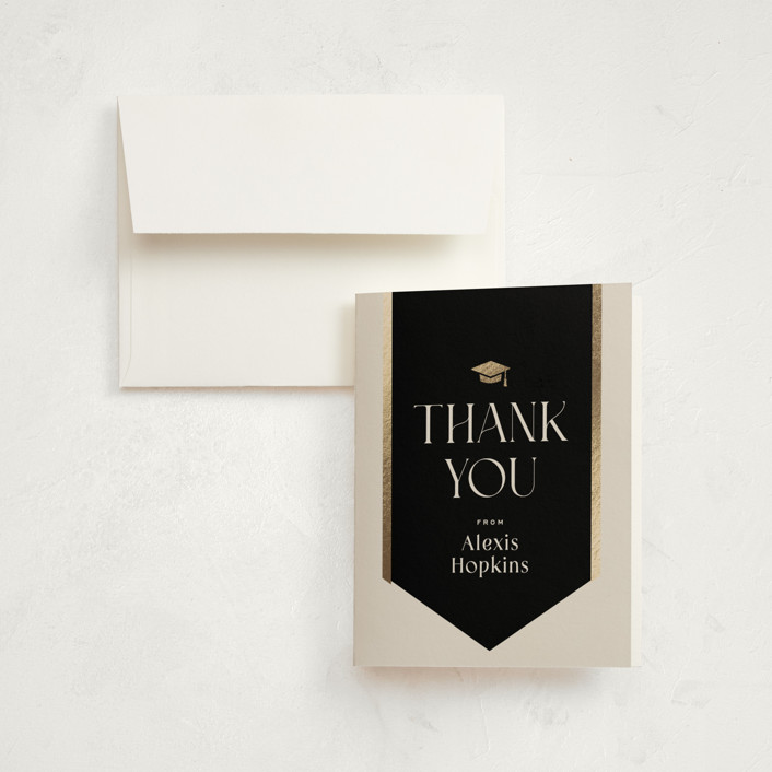 Graduation Stole Foil-Pressed Graduation Thank You Cards by Hooray ...