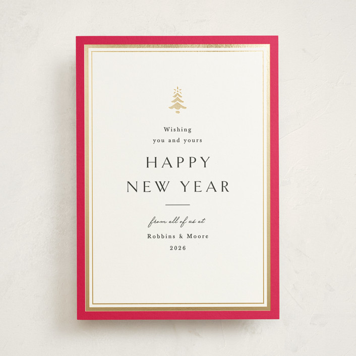 Edged Foil-Pressed Business Holiday Cards by Amy Kross | Minted