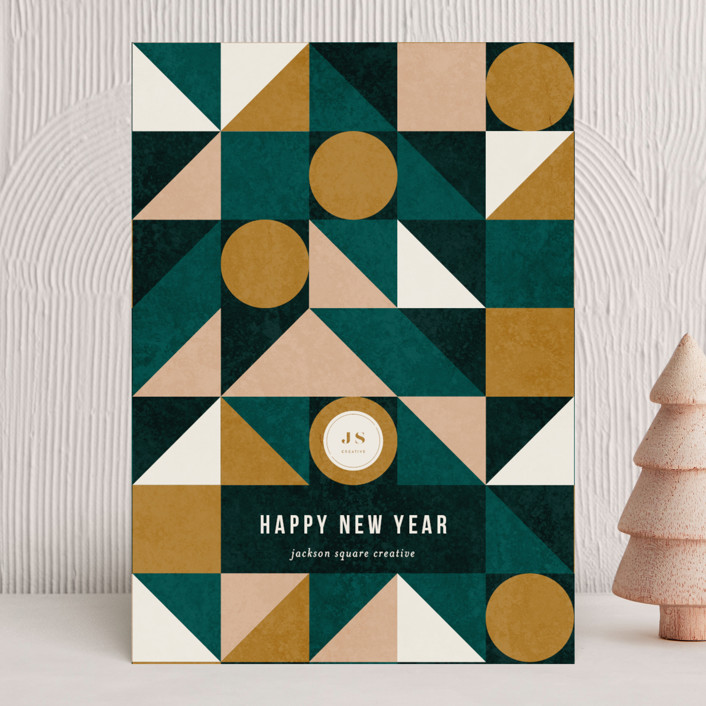 Geo Christmas Tree Business Holiday Cards by Iveta Angelova | Minted