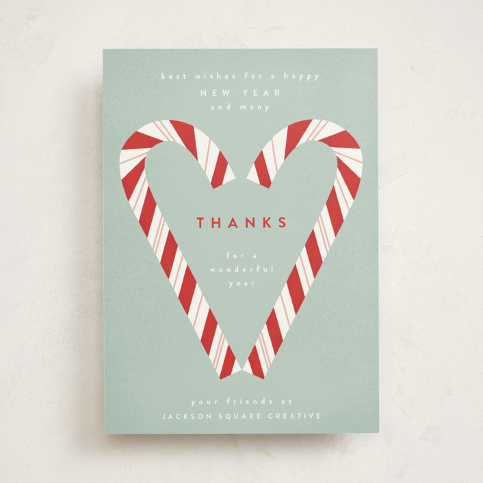 Candy Cane Business Holiday Cards by Yuliya Evseeva | Minted