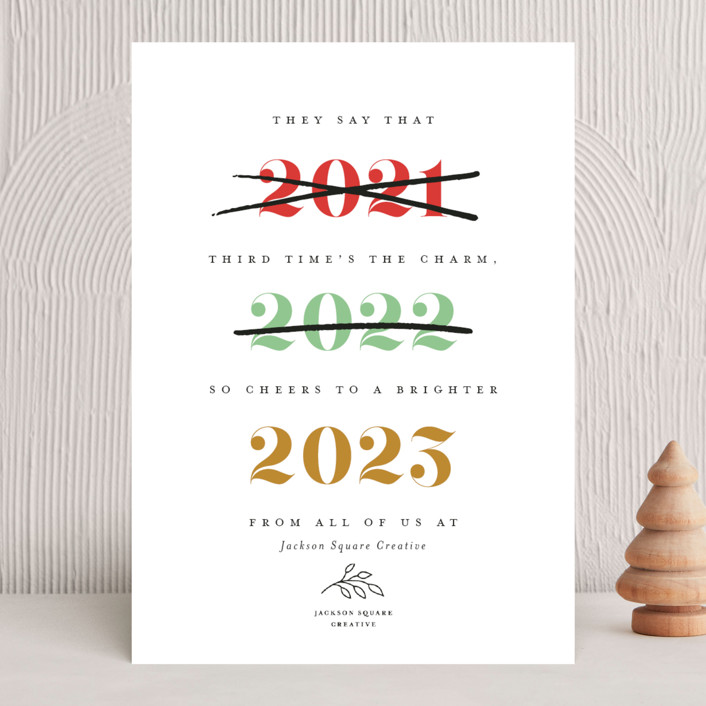 third time's the charm Business Holiday Cards by Tanya Lee of Frooted ...