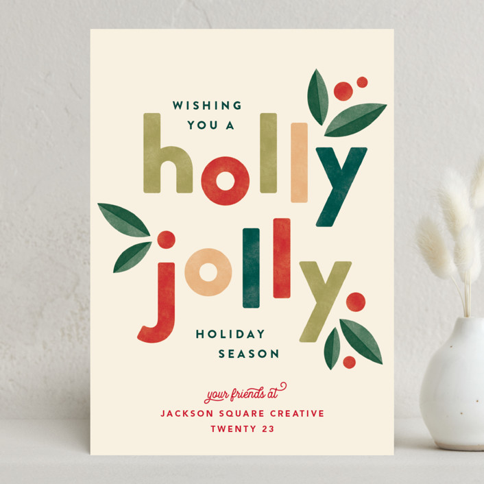 Holly Jolly Holidays Business Holiday Cards by Robert and Stella | Minted
