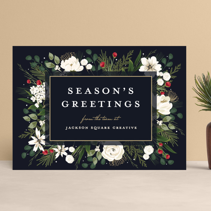 Seasonal Florals Business Holiday Cards by Susan Moyal | Minted