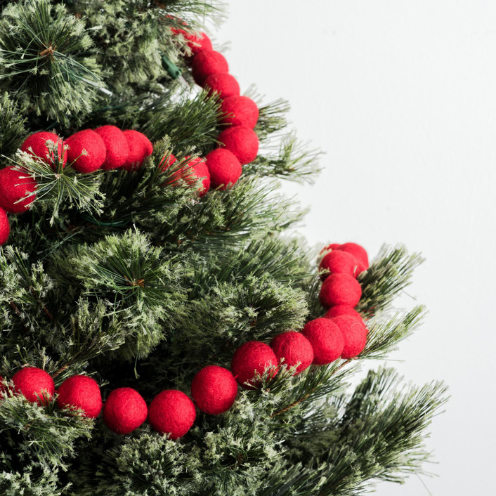 Christmas Ball Garland, Red, (6 feet) Garlands by Nivas Collection | Minted