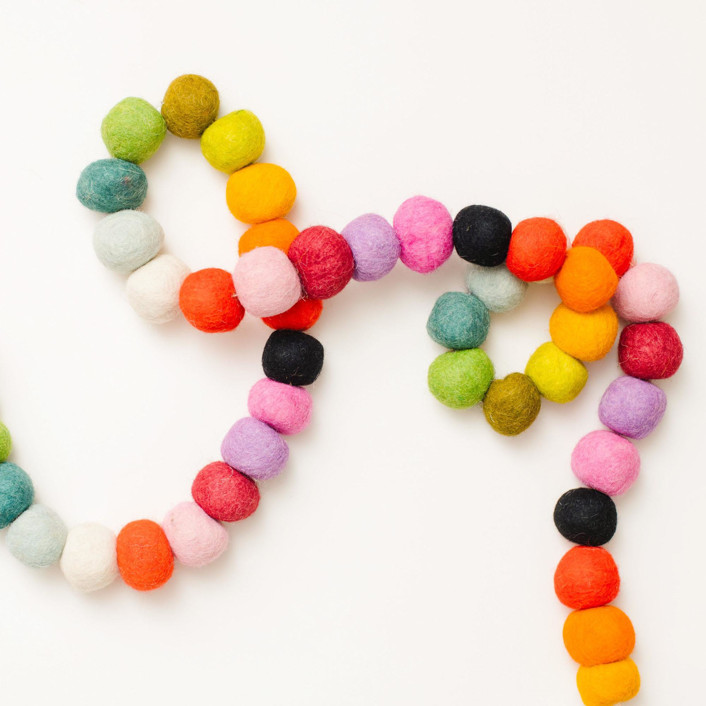 Spectrum Felt Ball Garland Garlands by aubry bennion | Minted