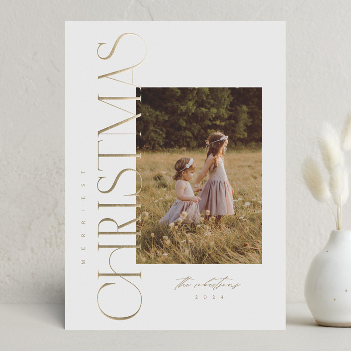 Sideways Foil-Pressed Holiday Cards by Kelly Schmidt | Minted