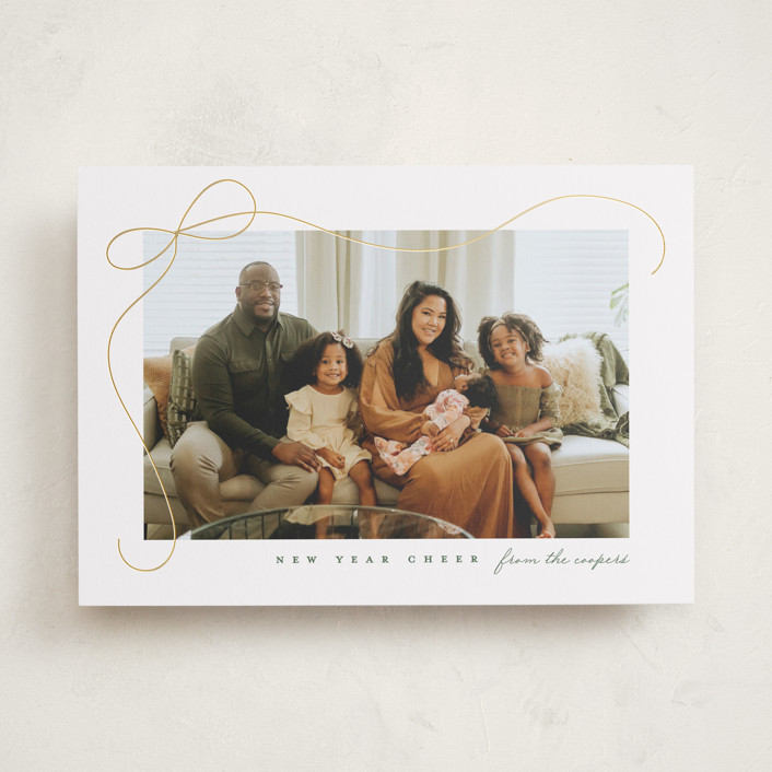 Cascading Bow Foil-Pressed Holiday Cards by Lauren Chism | Minted