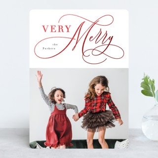Very Merry Script Foil-Pressed Holiday Cards by Ho... | Minted