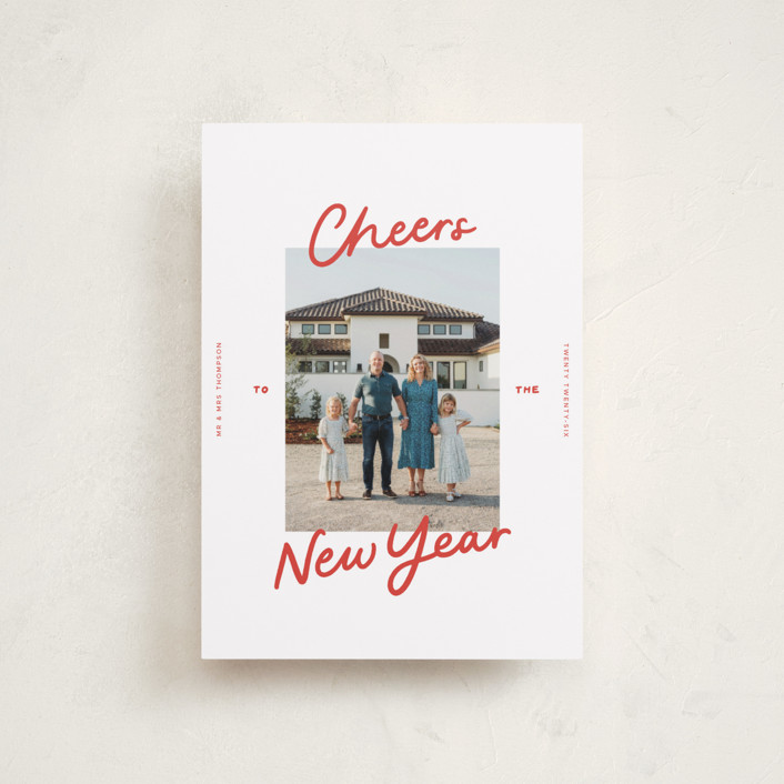 A Simple Cheers Holiday Petite Cards by Abbigail Lim | Minted