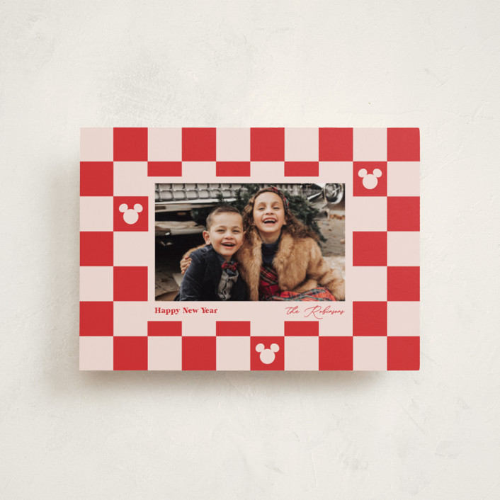 Disney Mickey Checkerboard Holiday Petite Cards by Carrie ONeal | Minted
