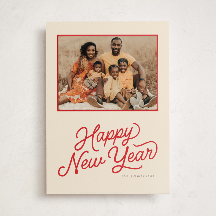 retro vintage holiday Holiday Photo Mount Cards by BR Designs | Minted