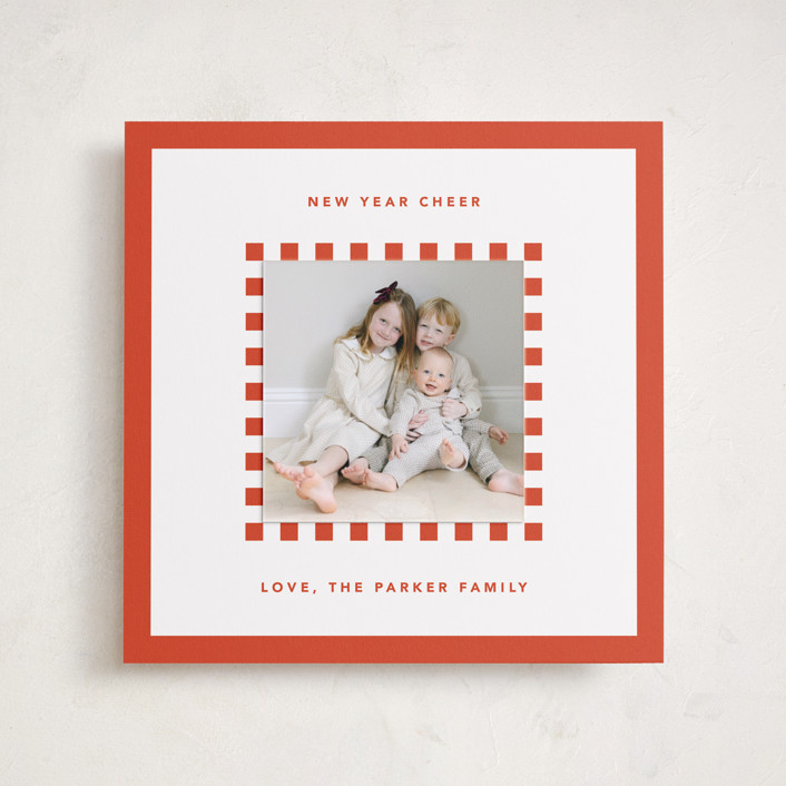 Checker Frame Holiday Photo Mount Cards by Kelly Watkins | Minted
