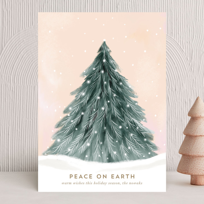 Snowy Pine Tree Holiday Cards by Petra Kern | Minted