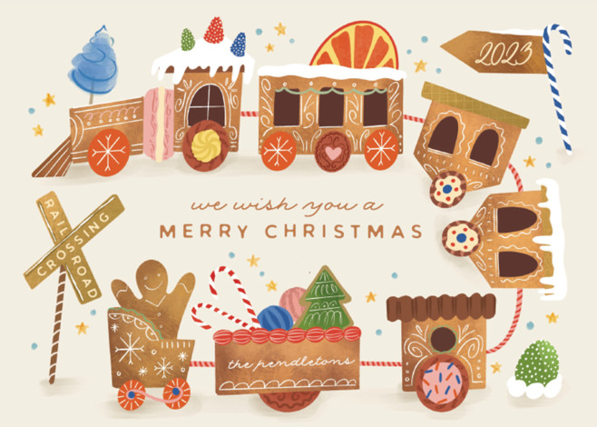 gingerbread express Holiday Cards by Grae | Minted