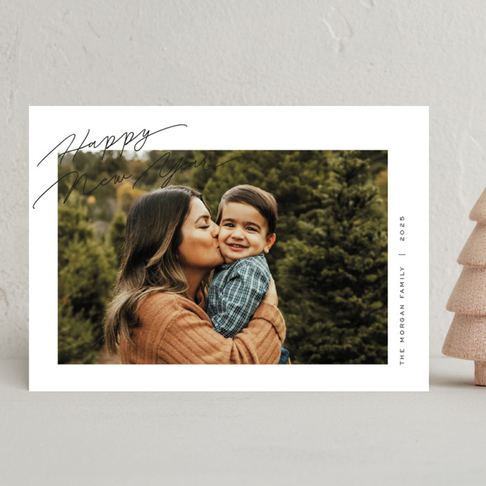 MINIMALISTIC New Year Photo Cards by Pixel and Hank | Minted