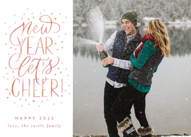 New Year Let's Cheer! New Year Photo Cards by Erin German | Minted