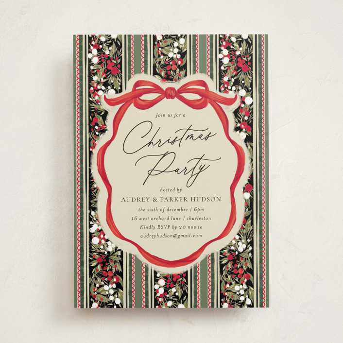 Holiday Ribbon Holiday Party Invitations by Jackie Crawford | Minted