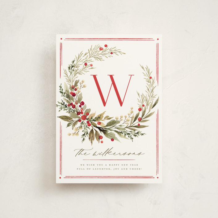 Wild Wreath Holiday Postcards by Wildfield Paper Co | Minted