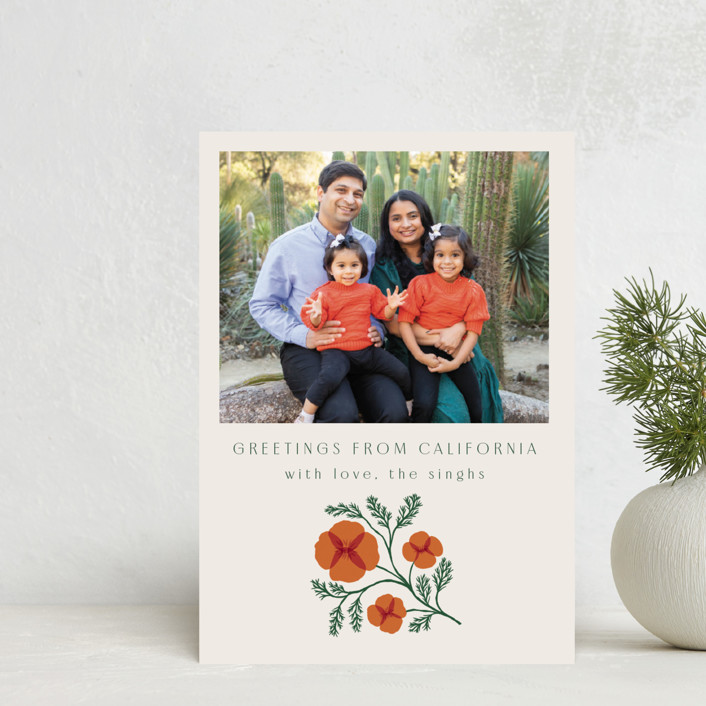 California Poppy Holiday Postcards by Katharine Watson | Minted