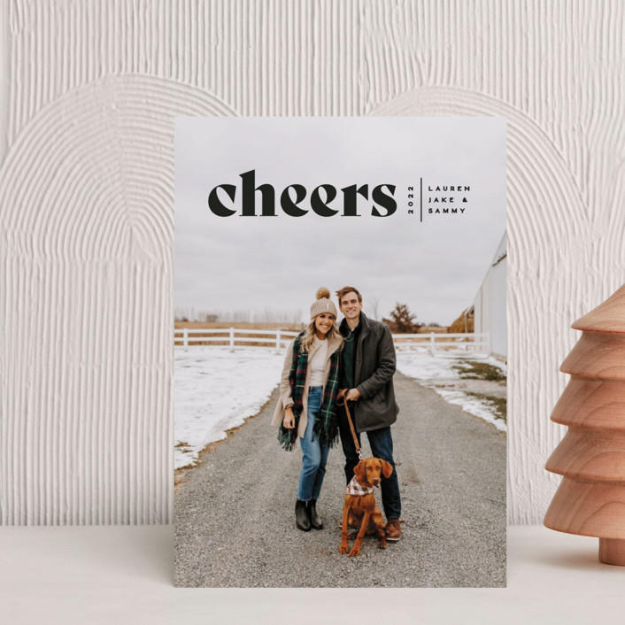 Cheers Bold Holiday Postcards by Owl and Toad | Minted