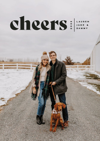 Cheers Bold Holiday Postcards by Owl and Toad | Minted